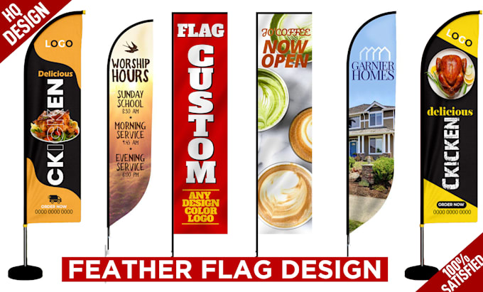 Design retractable banner, teardrop flag, feather flag, in 3 hours by ...