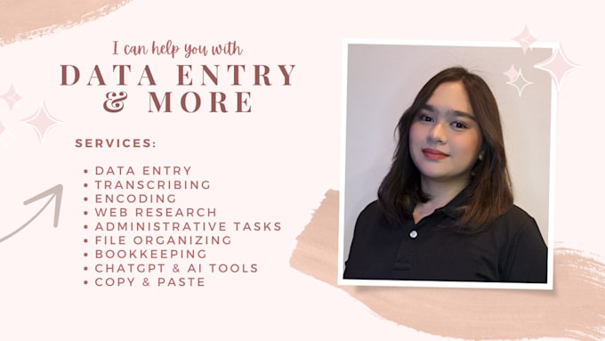 Do any data entry, copy paste, transcribe and encoding by Angelicamgr_ | Fiverr