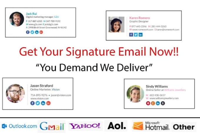 Create html email signature or clickable email signature by Touseeffayya2 | Fiverr