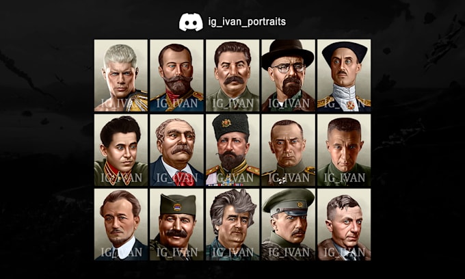 Create hoi4 portraits in vanilla style by Ig_ivan | Fiverr