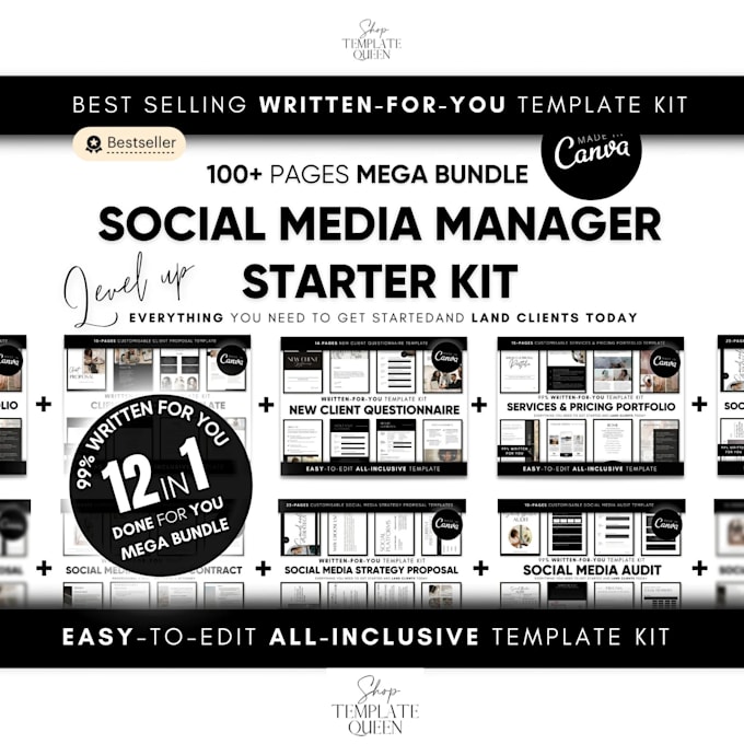 Provide social media manager starter kit premade template by ...