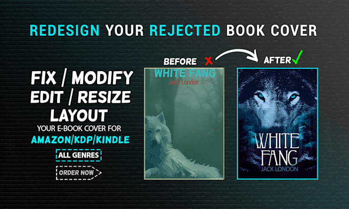 Design,redesign,edit,modify,formatting,fix,resize book cover for amazon ...