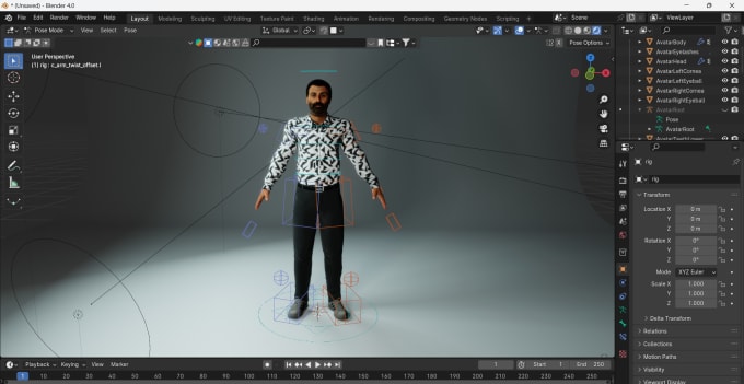 Rig your character in blender by Limpho_hunter | Fiverr