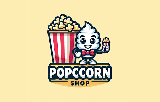 Design popcorn shop mascot logo for your company by Hiokn_jeolm | Fiverr