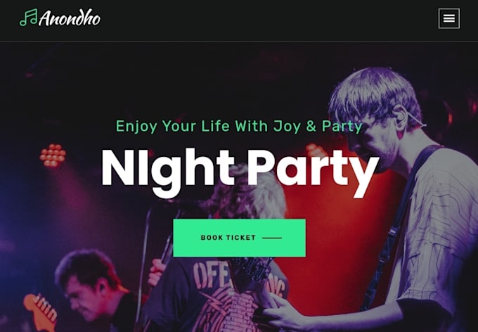 Do night club event website design by Saki_ahmed | Fiverr