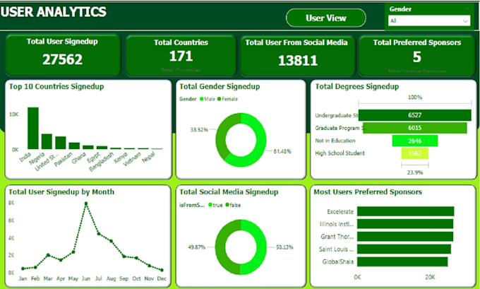 Dynamic and insightful dashboards with power bi by Successj | Fiverr