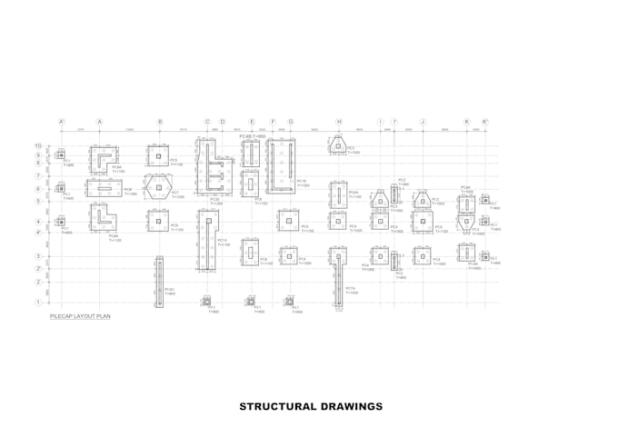 Draft foundation, column, beam, and slab detail in autocad by Ahsanmim ...