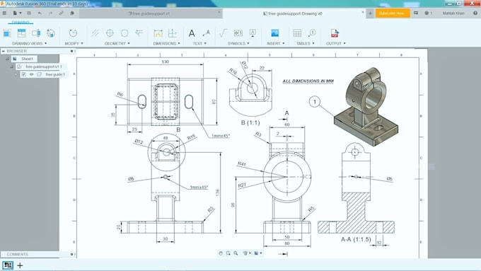Do mech drawings, 3d modeling in fusion 360, fea and thermal analysis ...