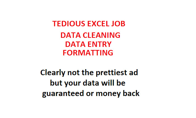 Do excel data entry, cleaning, formatting, merging, splitting, sorting ...