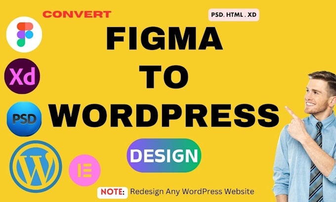 Figma psd to wordpress business website elementor redesign by Intejer_selim | Fiverr