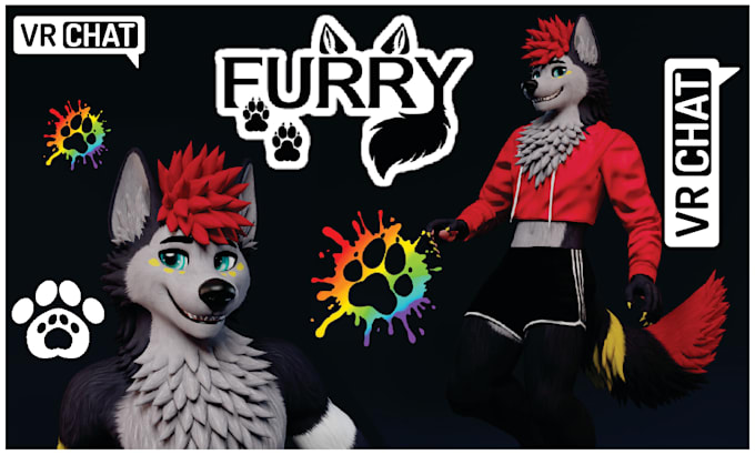Create a personalized 3d furry model for vrchat, vtuber and games for ...