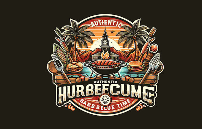 Make authentic hawaiian barbeque tike logo for you with new concept by ...