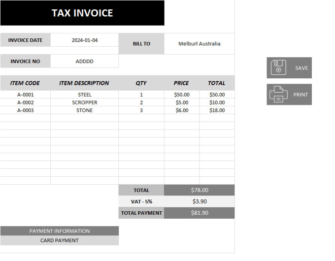 Create An Auto Calculative Invoice In Excel With Macros Vba By Hoanng Fiverr