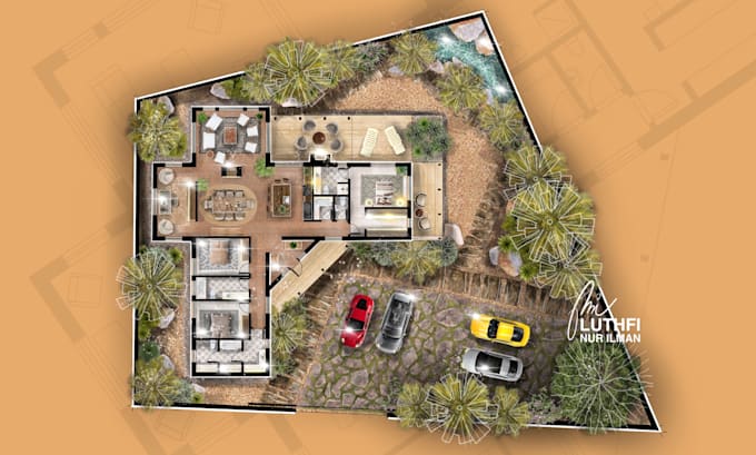 Sketch realistic site plan for house in procreate by Luthfi_nurilman ...