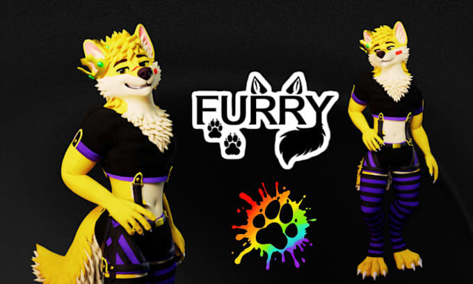 Do 3d furry vrchat avatar, fursona model, nsfw, vrc avatar, vseeface ...