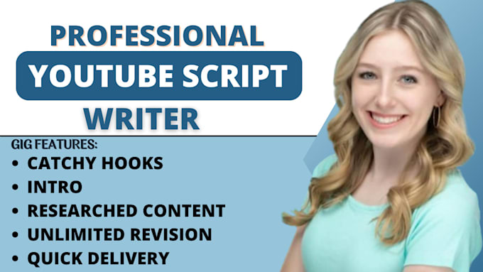 Do video script writing, script writing, do youtube video, scripts, motivational by ...
