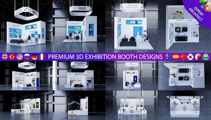 Design exhibition booth, 3d stand, kiosk, virtual booth by ...