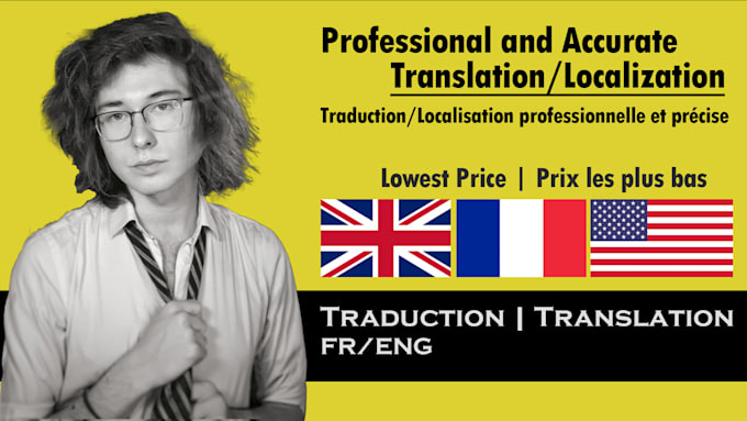 Do a flawless translation and localization from english to french and ...