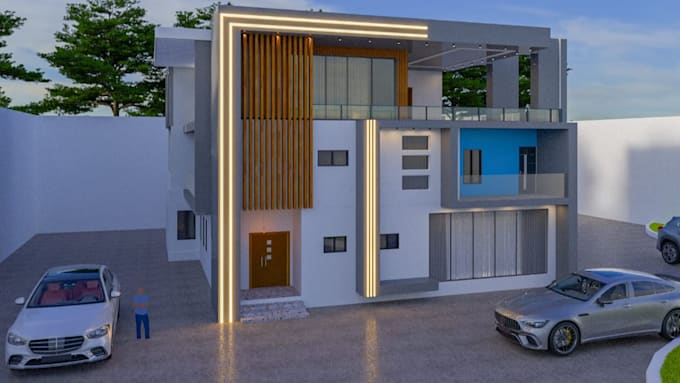 Create a 3d walkthrough render animation exterior home design, house ...