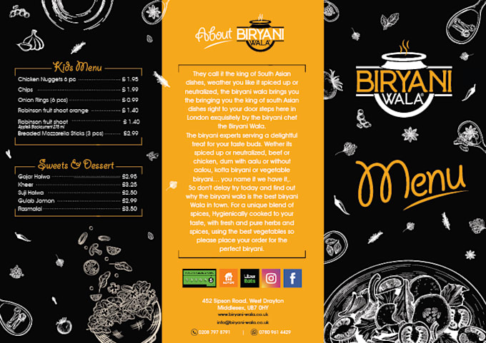 Design menu card for your restaurant by Terteebtarbiyat | Fiverr