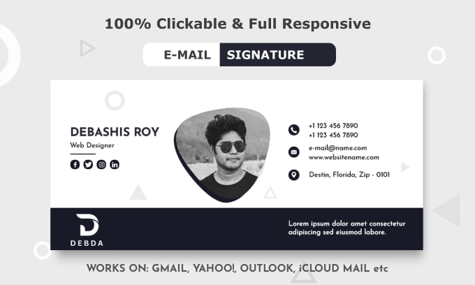 Design clickable html email signature and fully responsive by Dr_debda ...