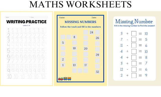 Design a creative math and english worksheet by Mg_design39 | Fiverr