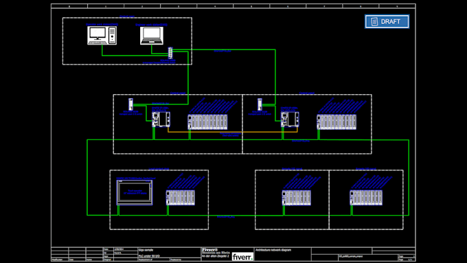 Design plc architecture, schematic diagram in autocad electrial and ...