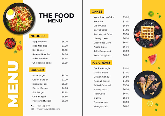 Design editable restaurant menu, food menu by Najmul5121 | Fiverr