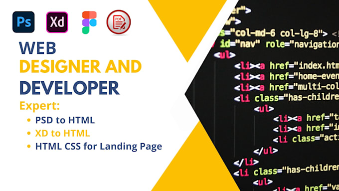 Psd to html, psd to html converter, figma to html css, xd to html by ...