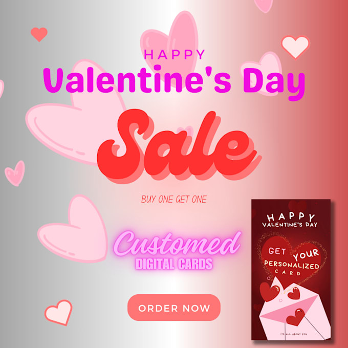 Make customized digital valentines day card by Kburnsonline | Fiverr