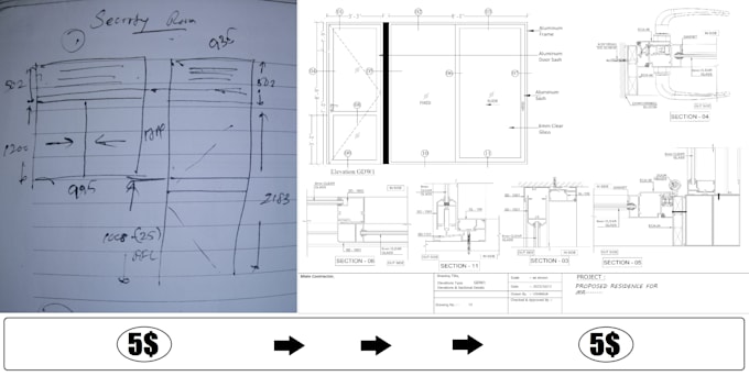 Quickly prepare aluminium door window shop drawings by Archsonali | Fiverr