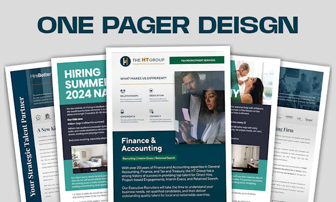 Design professional one pager, flyer, brochure, or poster for your ...