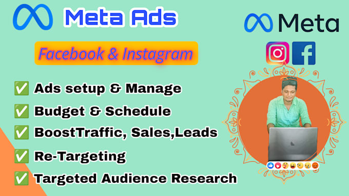 Setup facebook , instagram ads campaign and manage your meta ads by ...
