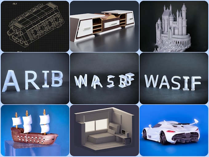 Design, model, render, animate, fdm and resin 3d print by Arib_wasif ...