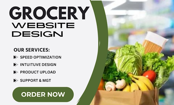 Design grocery supermarket vegetables restaurant food shopify store ...