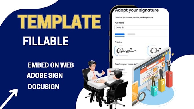 Create fillable interactive pdf template docusign, adobe sign by Oliver ...