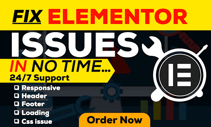 Fix elementor issues, reponsive error , header footer error , design issue by Survive_service ...