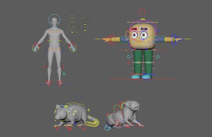 Provide high level 3d rigs facial rigs mocaps and game engine rigs by ...