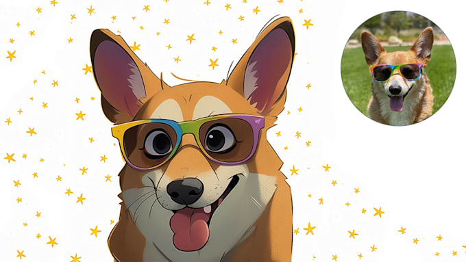Create pet portraits and unique dog cat caricatures, capturing ...