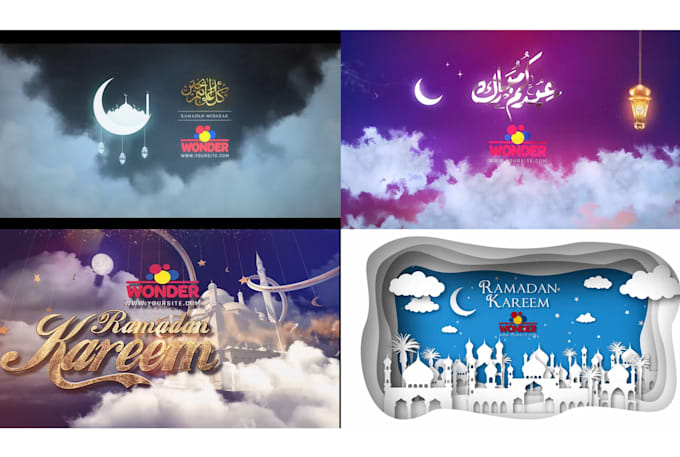 Make ramadan opener and eid greetings logo animation video by Design_a1 | Fiverr