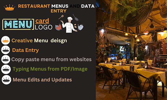 Restaurant data entry and design creative menu cards by Hiffanas | Fiverr