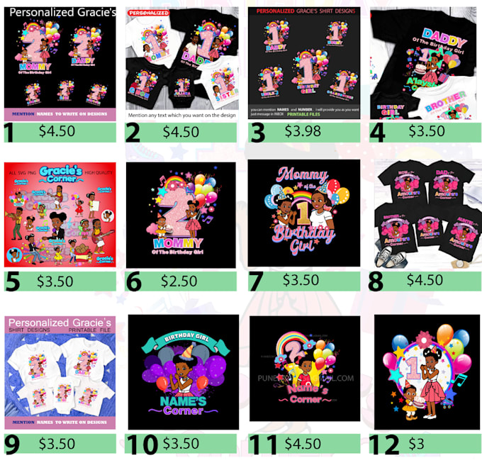 Design gracie corner shirts for birthday girl, custom by Puneet23015 ...