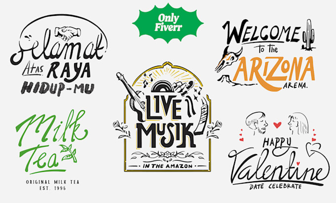 Design your hand written logo or hand lettering by Thelabirin | Fiverr