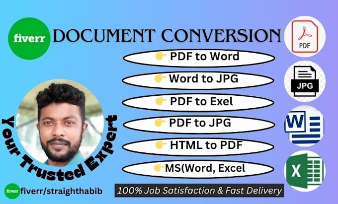 Pdf conversion and typing jobs by Straighthabib | Fiverr