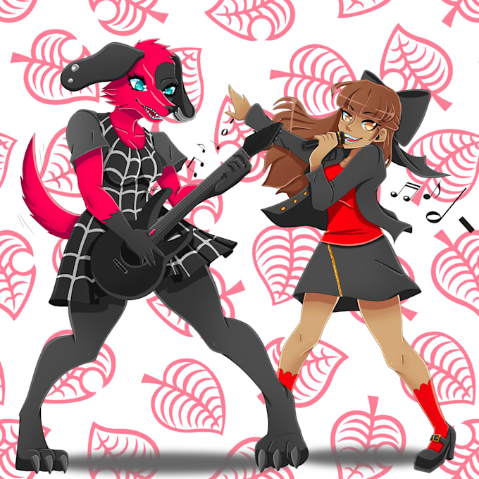 Draw your acnh oc with your favorite villager by Dragfall | Fiverr