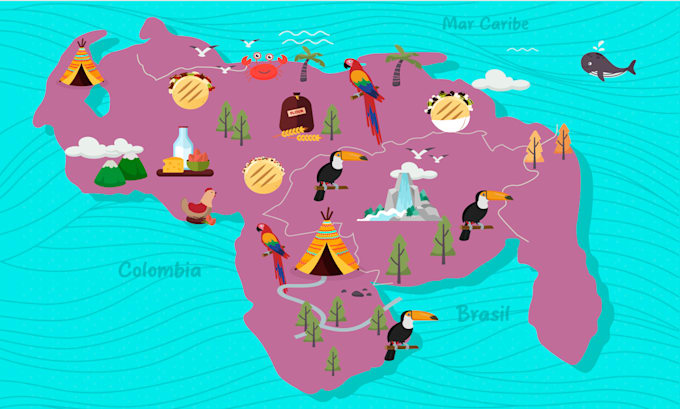Can do vector map illustration by Milaacastell | Fiverr