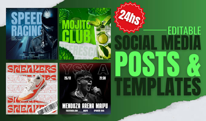 Design editable social media post in 3 hours by Sebastiorellano | Fiverr