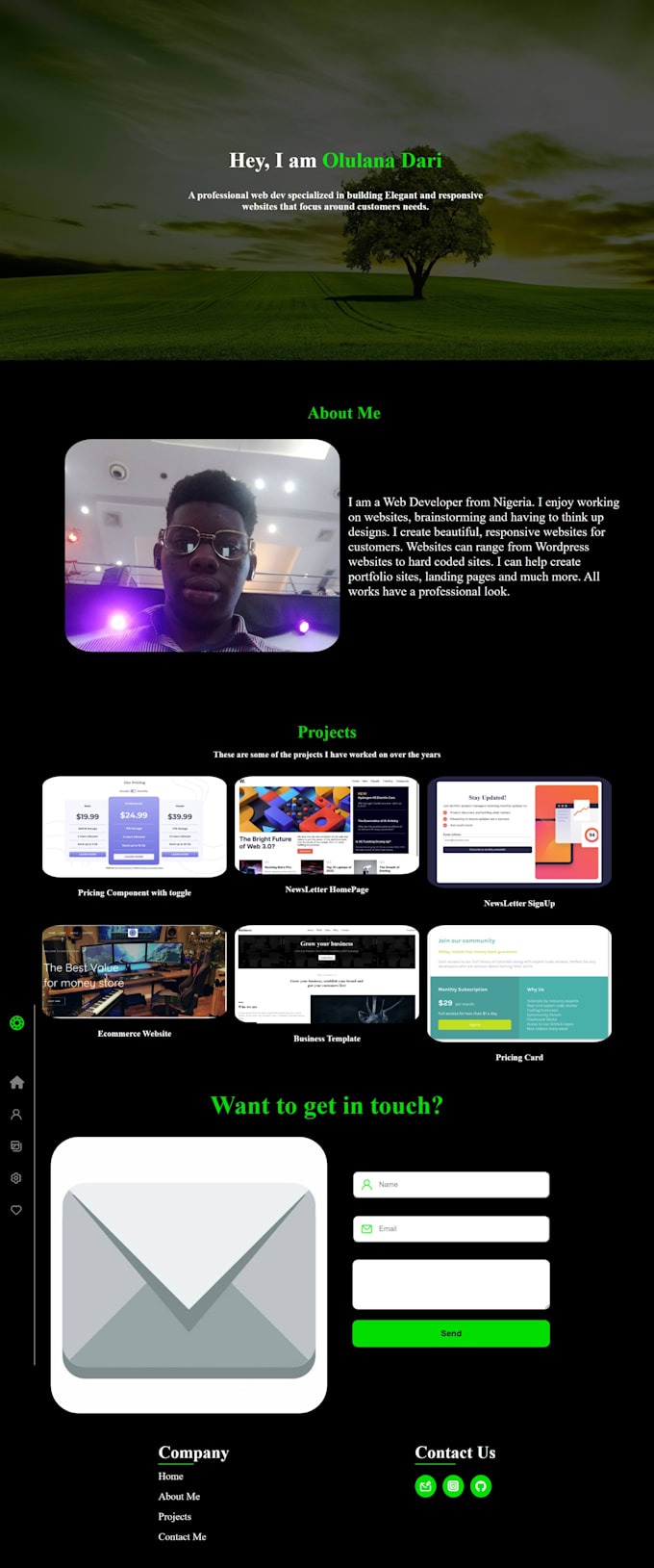 Create a website in html, css and javascript by Dari_olulana | Fiverr