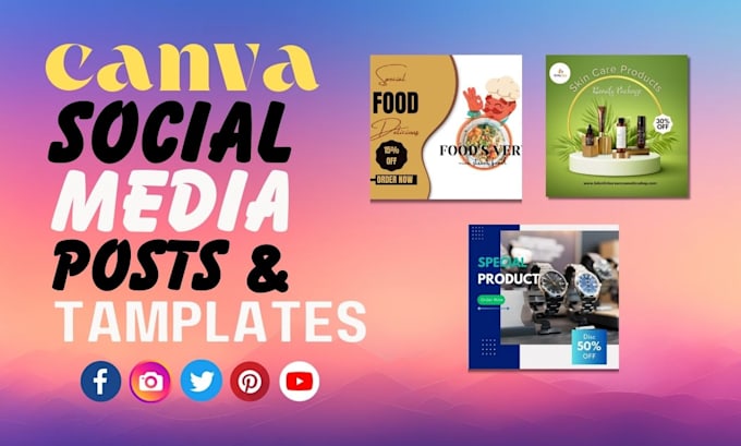 Create any kind of editable social media post design and canva ...