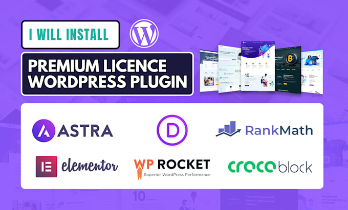 Install elementor pro, astra pro, wp rocket, crocoblock by Dev_sra | Fiverr